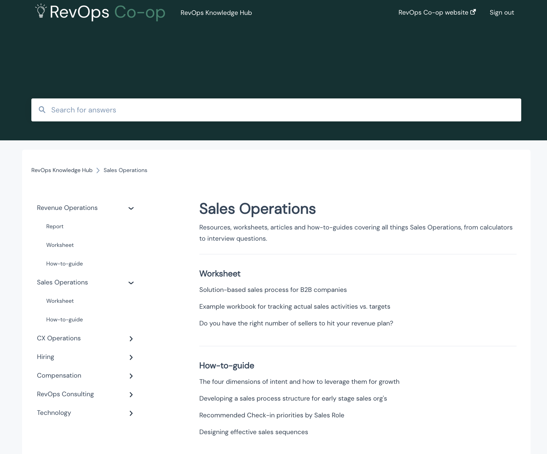 RevOps Knowledge Hub